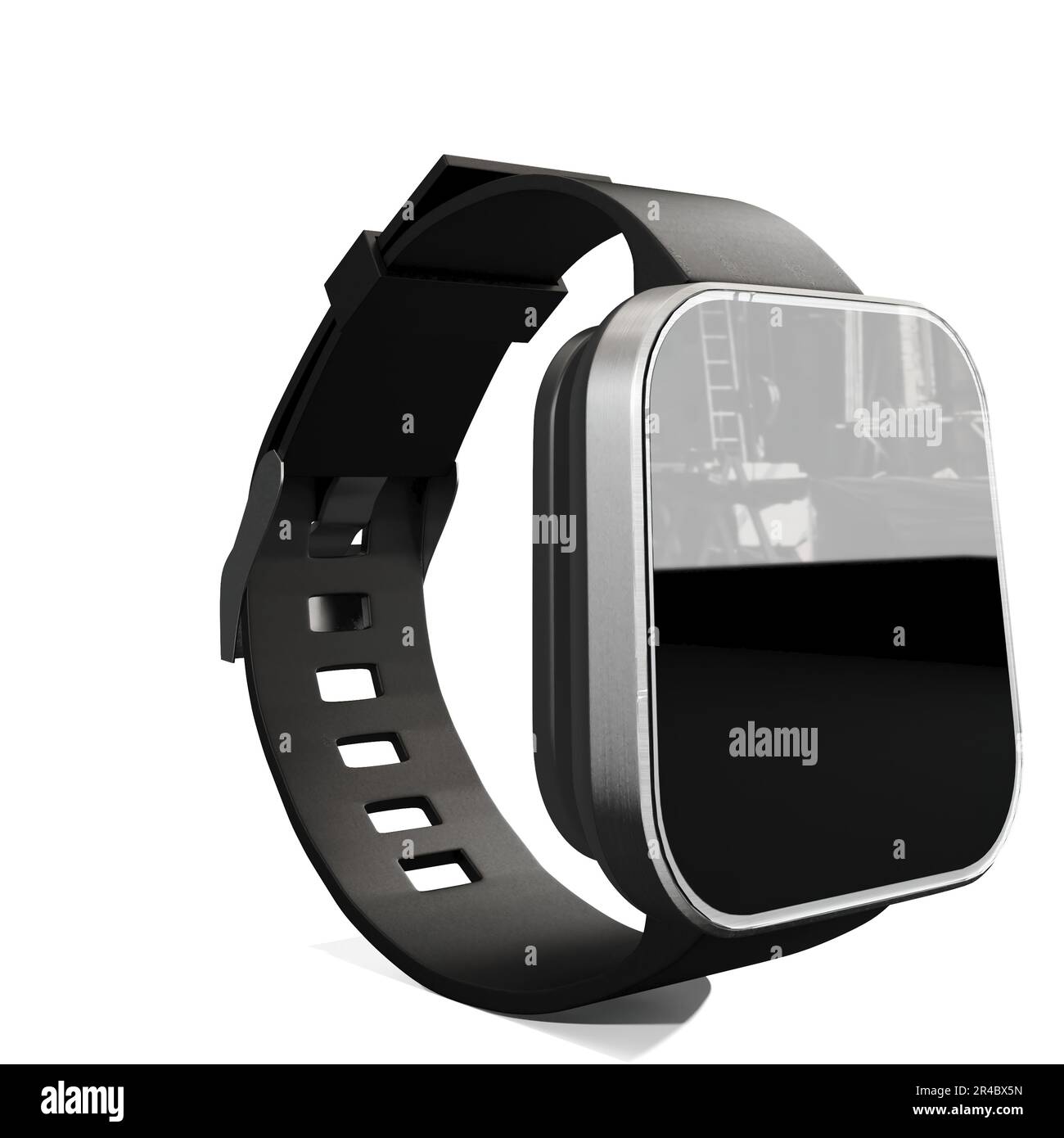 A 3D rendering of a smartwatch isolated on a white background Stock ...