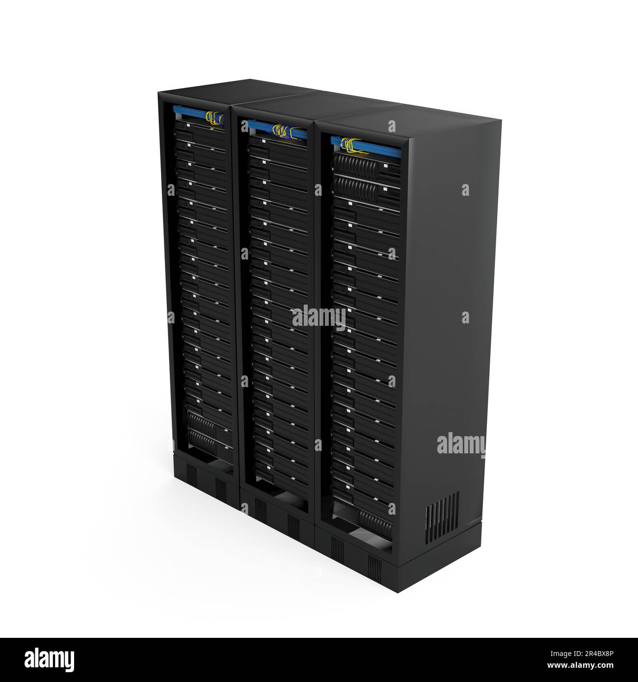 A 3D rendering of a server rack isolated on a white background Stock ...
