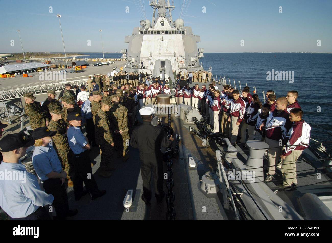 US Navy Seaman explains the function of deck gear on the forecastle ...