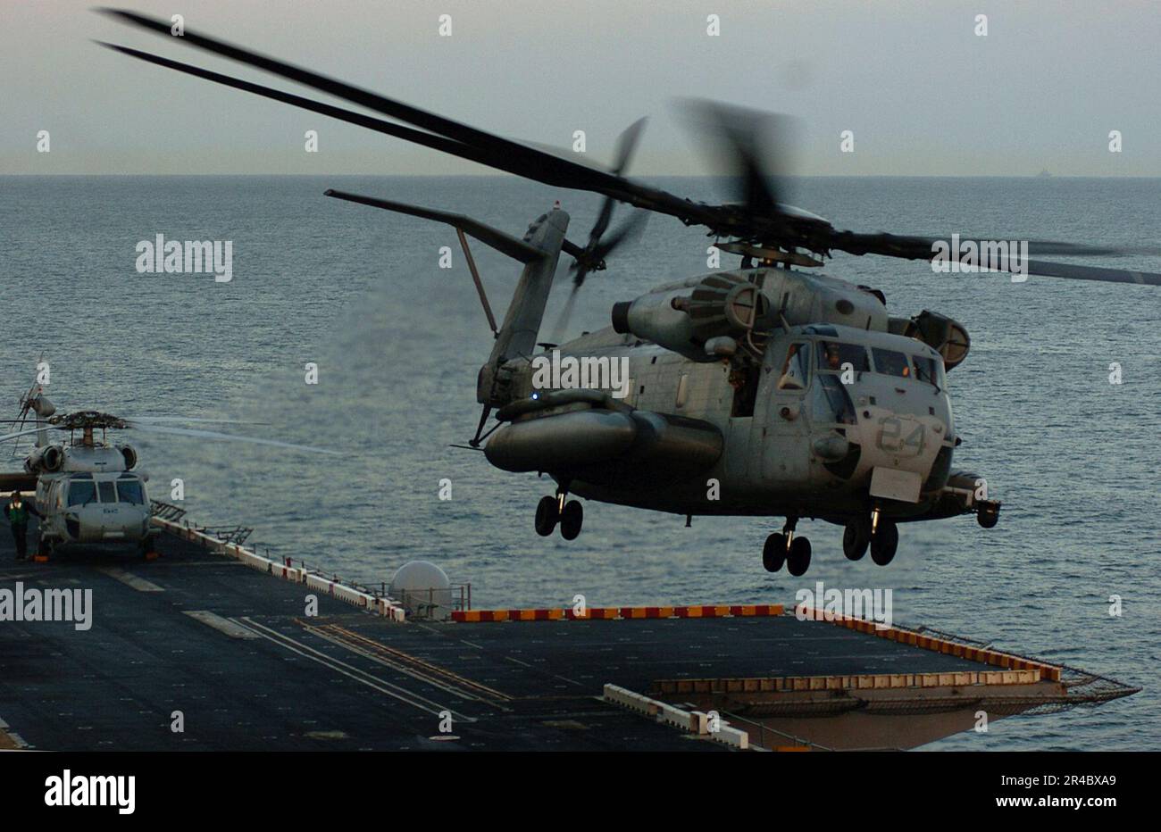 US Navy A CH-53 Super Stallion helicopter assigned to the Stock Photo ...