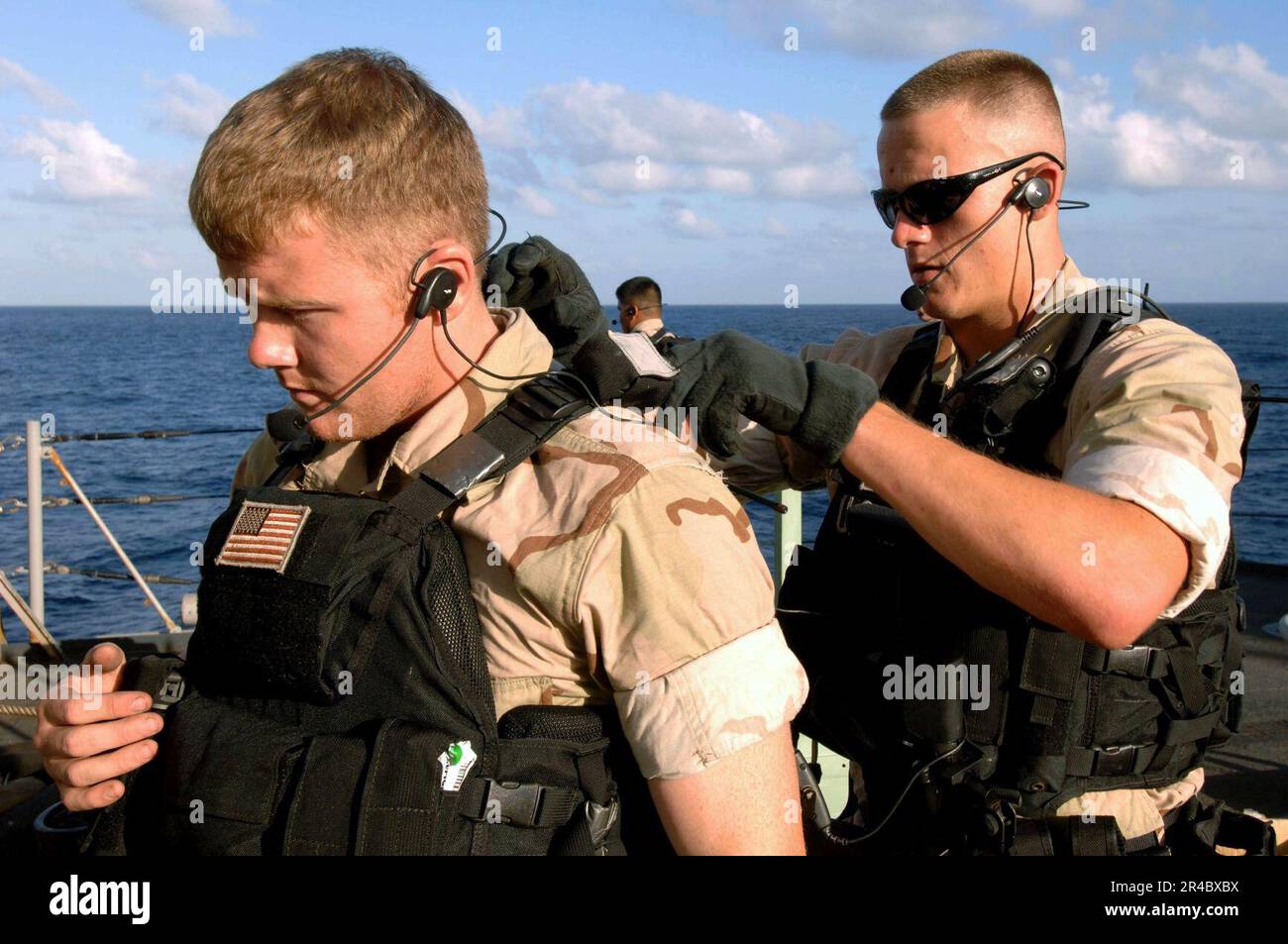 US Navy Members of Visit, Board, Search and Seizure (VBSS) team ...