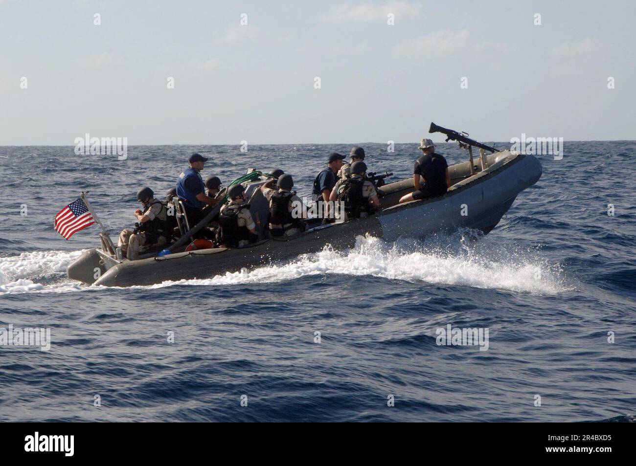 US Navy A Visit, Board, Search and Seizure (VBSS) team, assigned to the ...