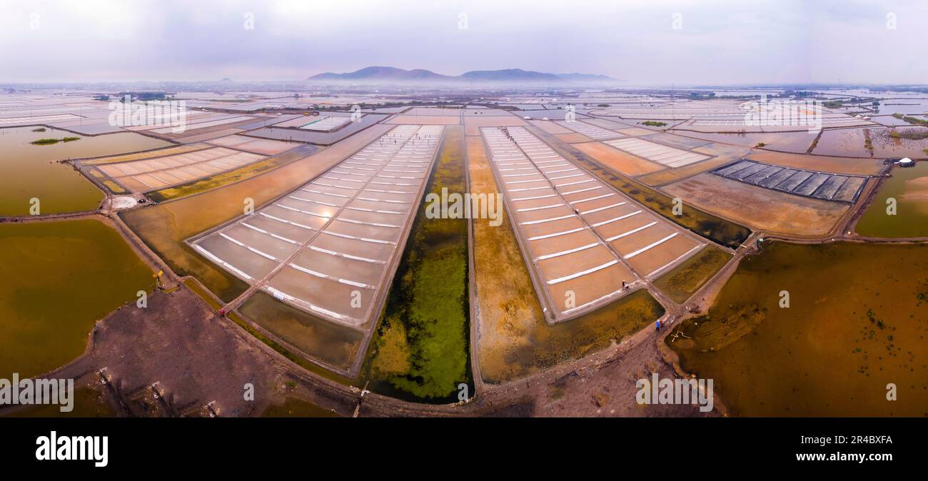 Long Dien sald field, Ba Ria Vung Tau province, Vietnam in salt making ...