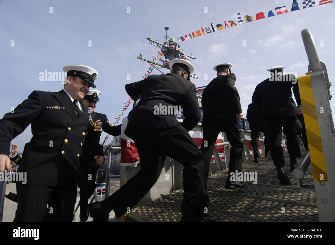 US Navy Sailors assigned the guided missile destroyer USS Forrest ...