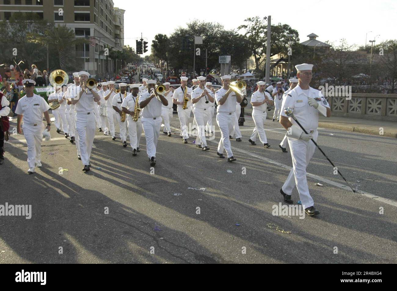 US Navy The Navy Marching Band performs before an excited crowd at the ...