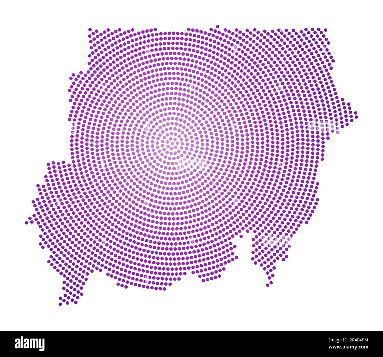 Sudan dotted map. Digital style shape of Sudan. Tech icon of the country with gradiented dots ...