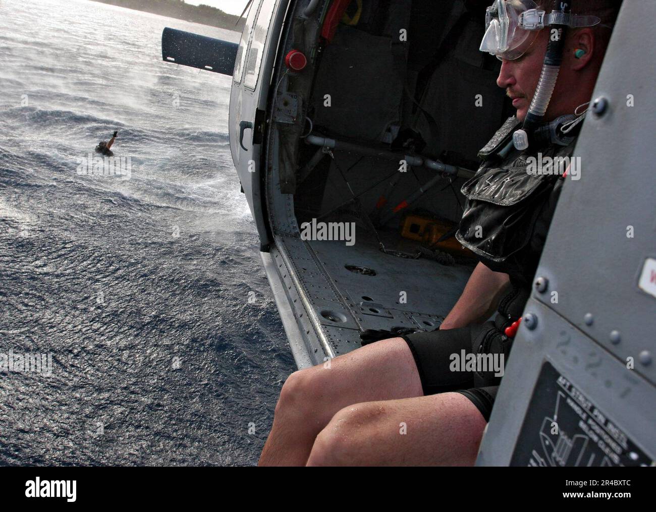 US Navy Hospital Corspman 1st Class and other air crewmen conduct ...