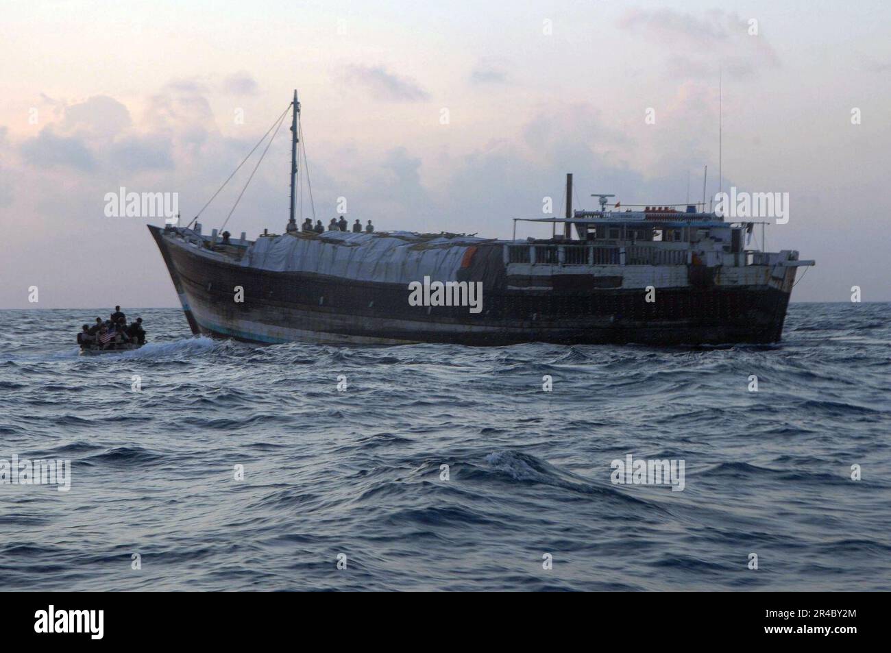 US Navy A Visit, Board, Search and Seizure (VBSS) team, assigned to the ...