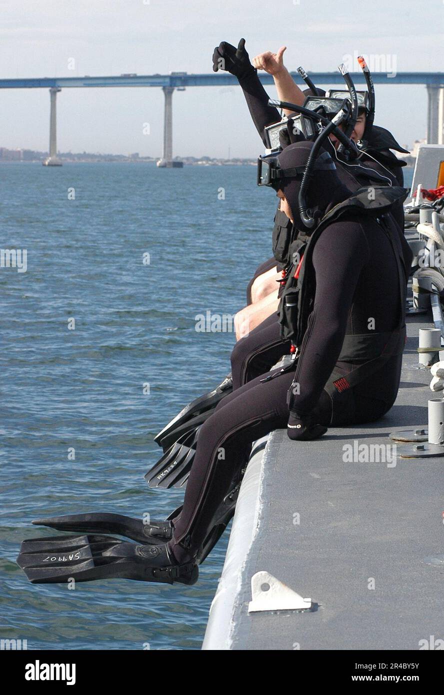 US Navy Search and Rescue (SAR) swimmers assigned to Helicopter Anti ...