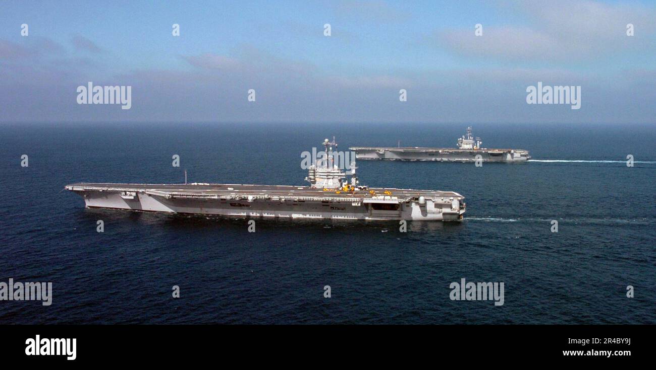 US Navy The nuclear-powered aircraft carriers USS Nimitz (CVN 68) and USS John C. Stennis (CVN ...