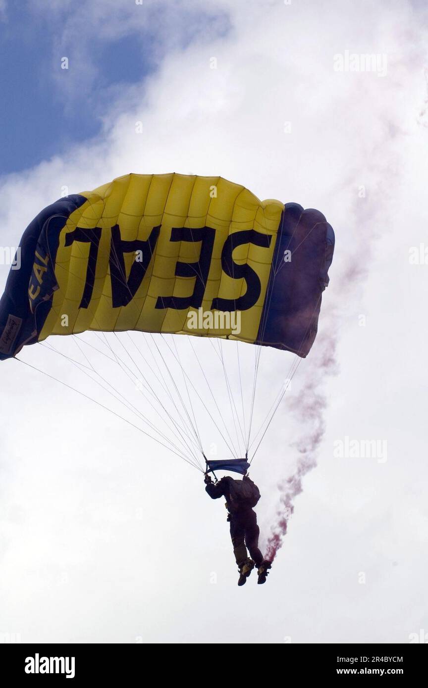 US Navy The U.S. Navy parachute team, the Leap Frogs, performed a ...