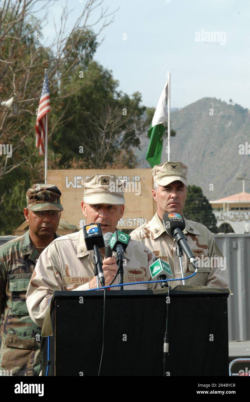 US Navy Commander of Disaster Assistance Center Pakistan, Rear Adm ...