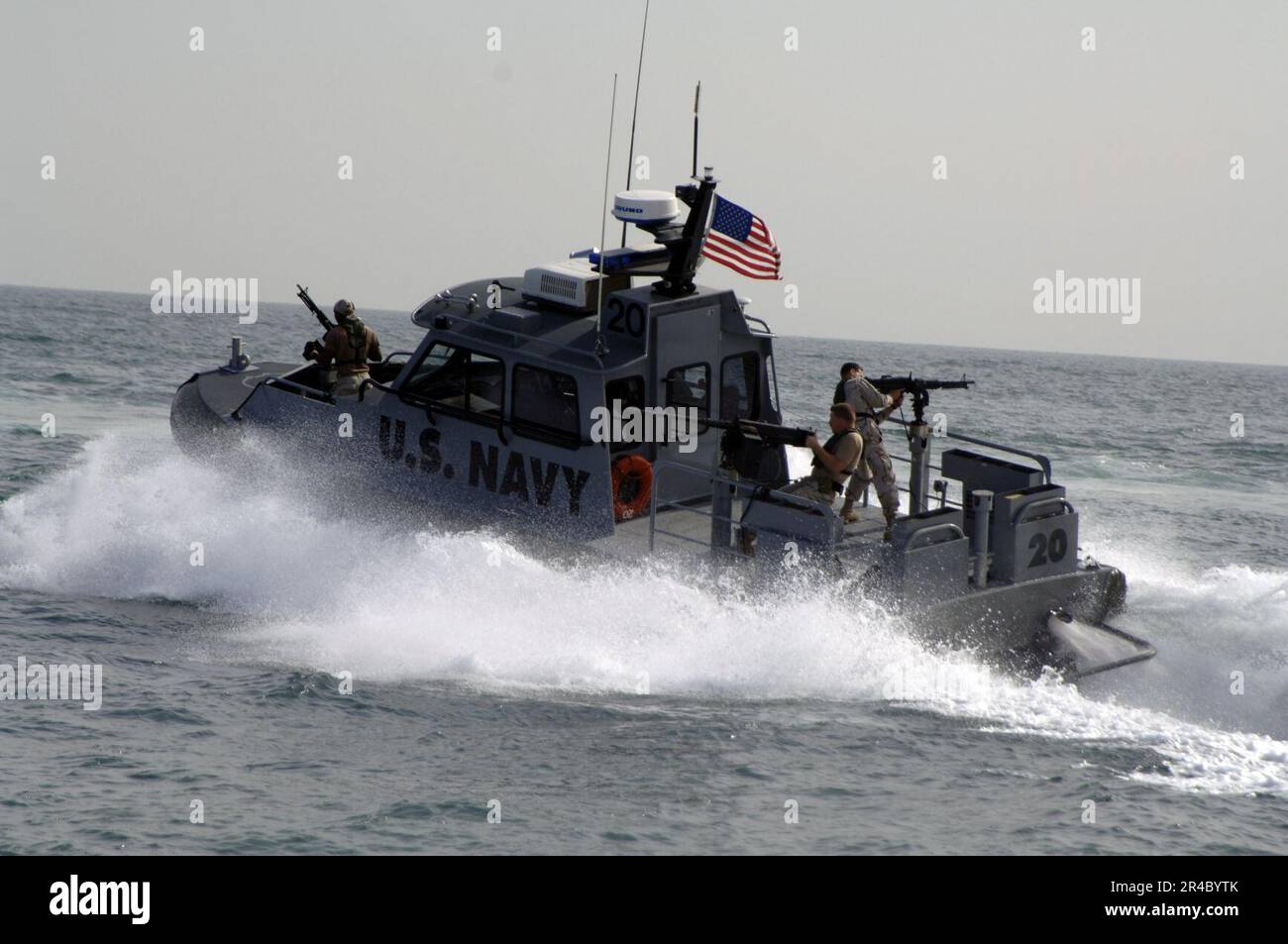 US Navy A patrol boat assigned to the Naval Costal Warfare Squadron Two ...