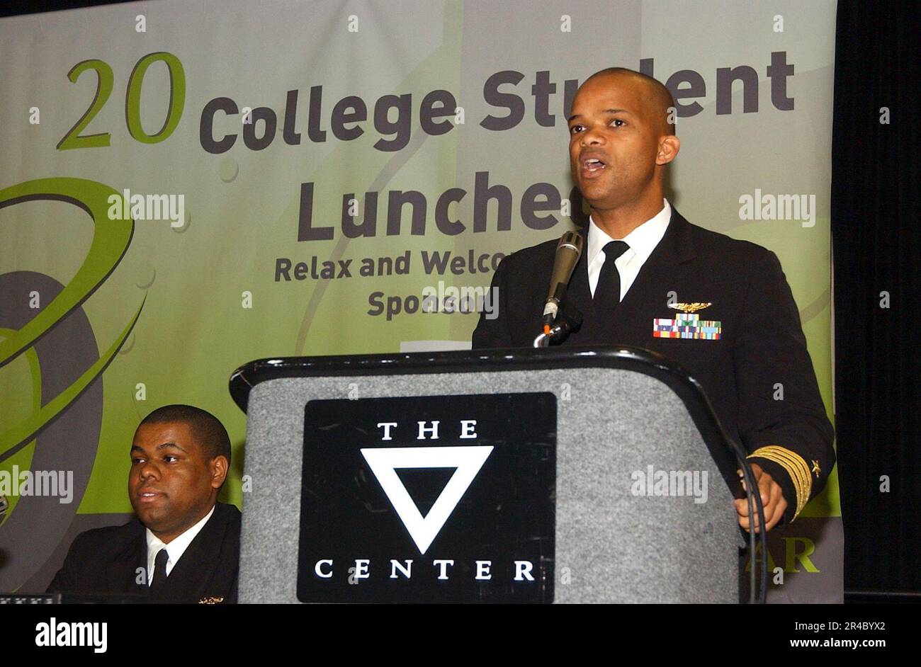 US Navy U.S. Navy astronaut, Capt. addresses students at a career fair ...