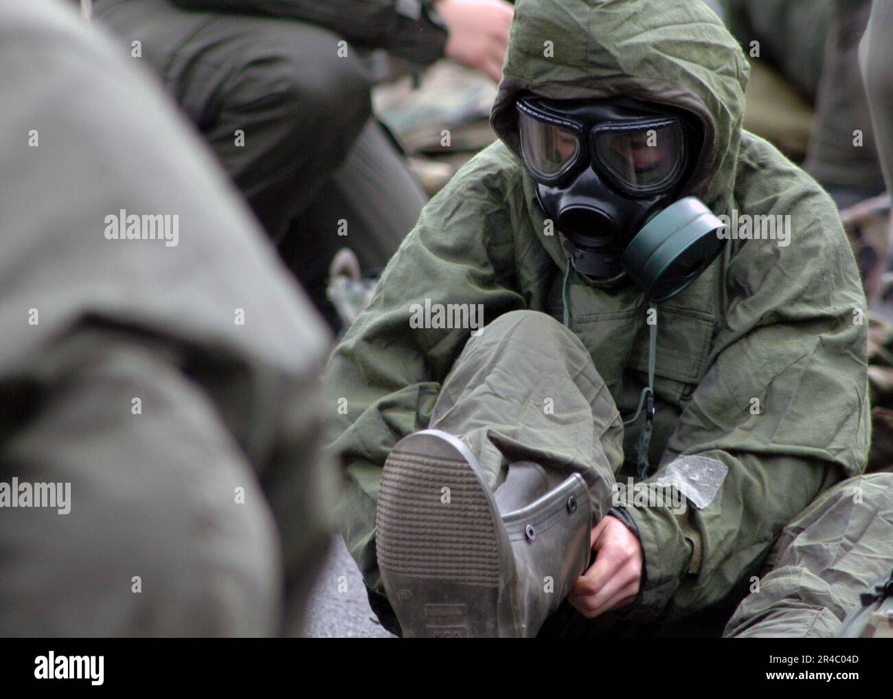 US Navy A Seabee assigned to Naval Mobile Construction Battalion One ...