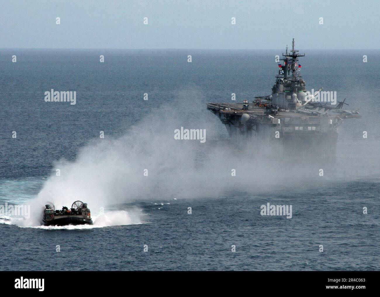 US Navy A Landing Craft Air Cushioned (LCAC) assigned to Assault Craft ...