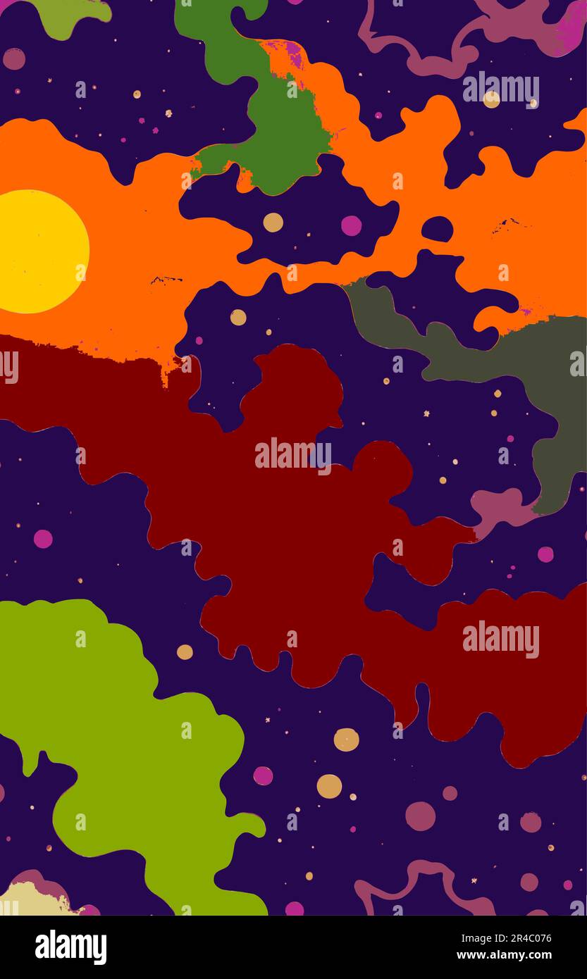 A Multi-Colored Masterpiece of Art. A vibrant painting full of creative ...