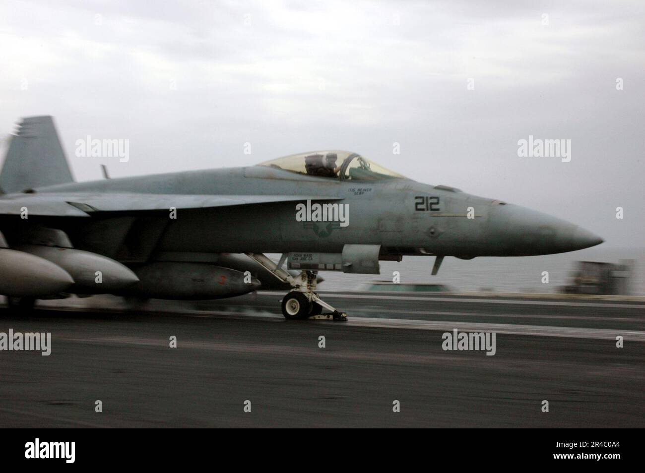 US Navy A F-A-18E Super Hornet tanker assigned to the Eagles of Strike ...
