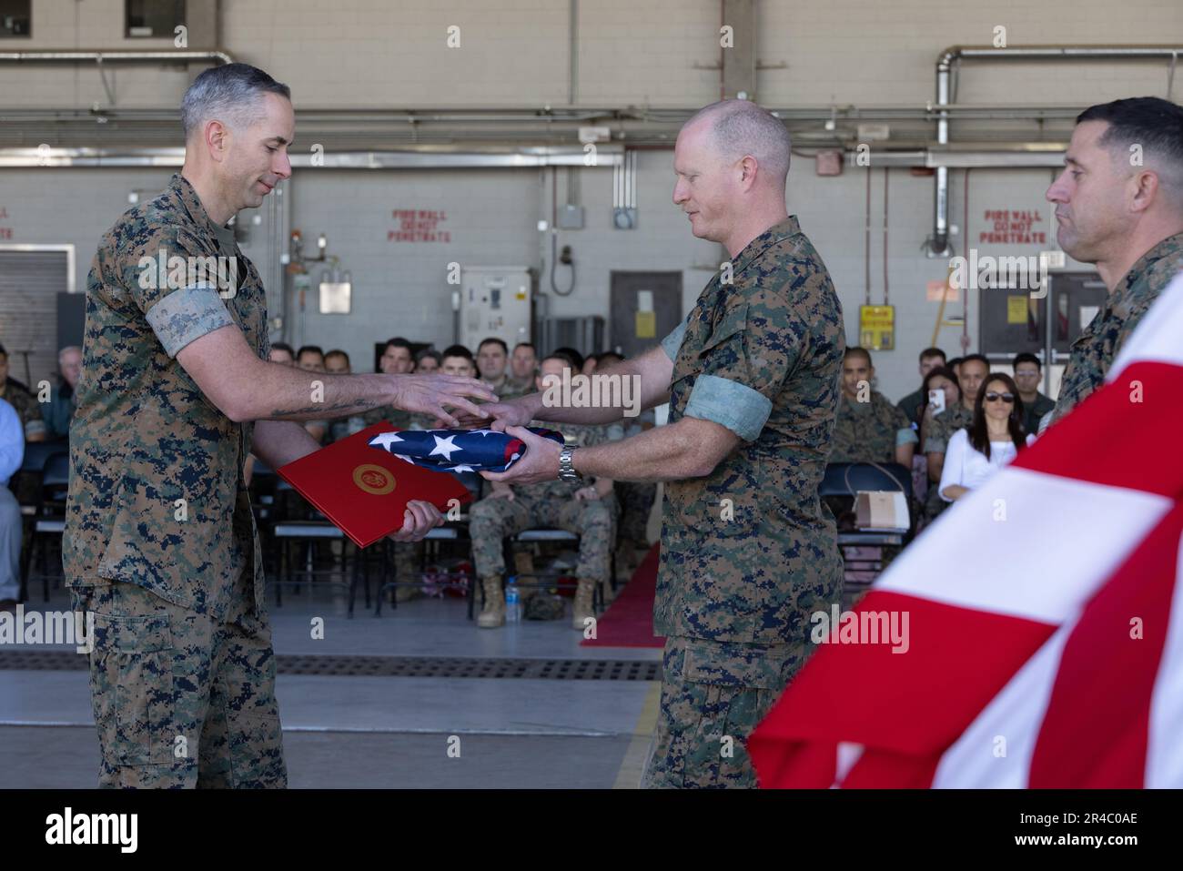 U.S. Marine Corps Master Sgt. Joshua Parson, left, maintenance chief ...