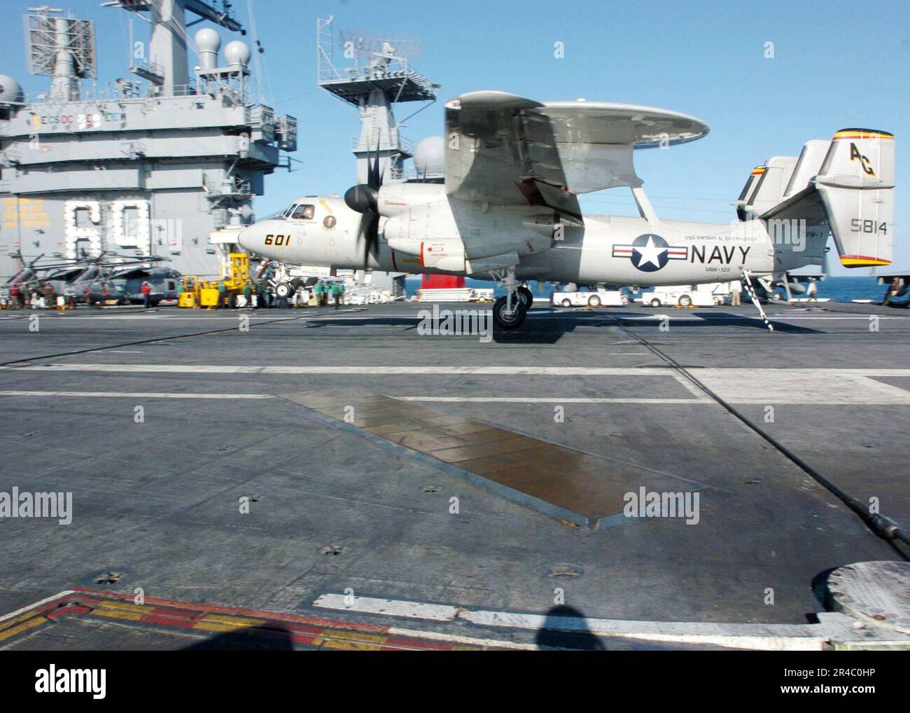 US Navy An E-2C Hawkeye assigned to the Tigertails of Carrier Airborne ...