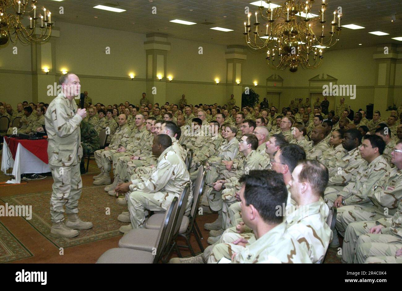 US Navy Chief of Navy Reserve, Vice Adm. John Cotton, addresses members ...