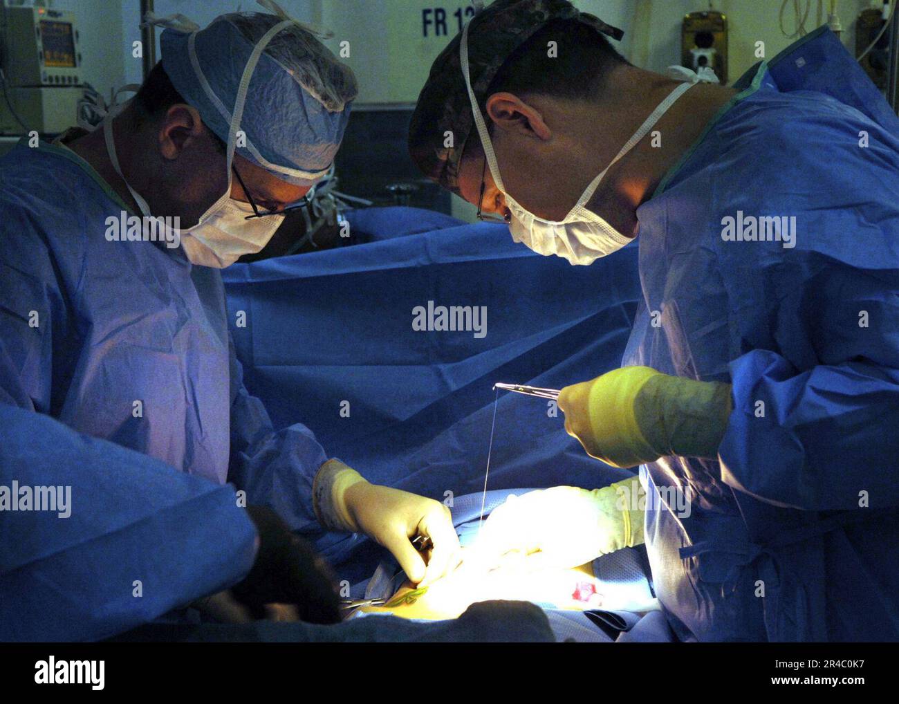 US Navy The Ship's Surgeon Lieutenant Commander right, and Senior ...