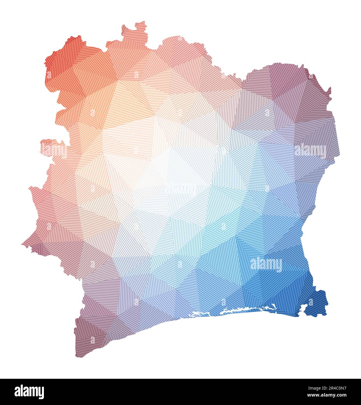 Map of Ivory Coast. Low poly illustration of the country. Geometric ...