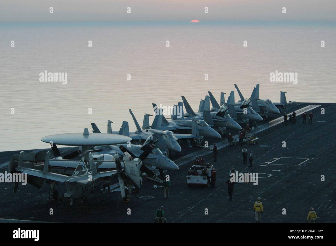 US Navy Maintenance crews take to the flight deck for routine ...