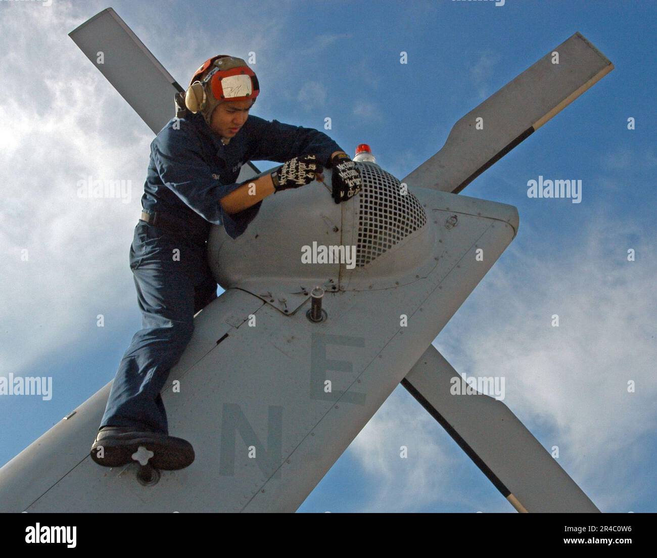 US Navy Storekeeper Seaman a plane captain assigned to Helicopter Anti ...