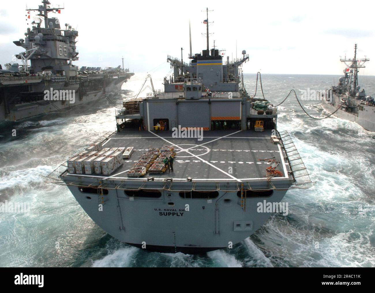 US Navy The Military Sealift Command fast combat support ship USNS Supply (T-AOE 6) conducts a ...