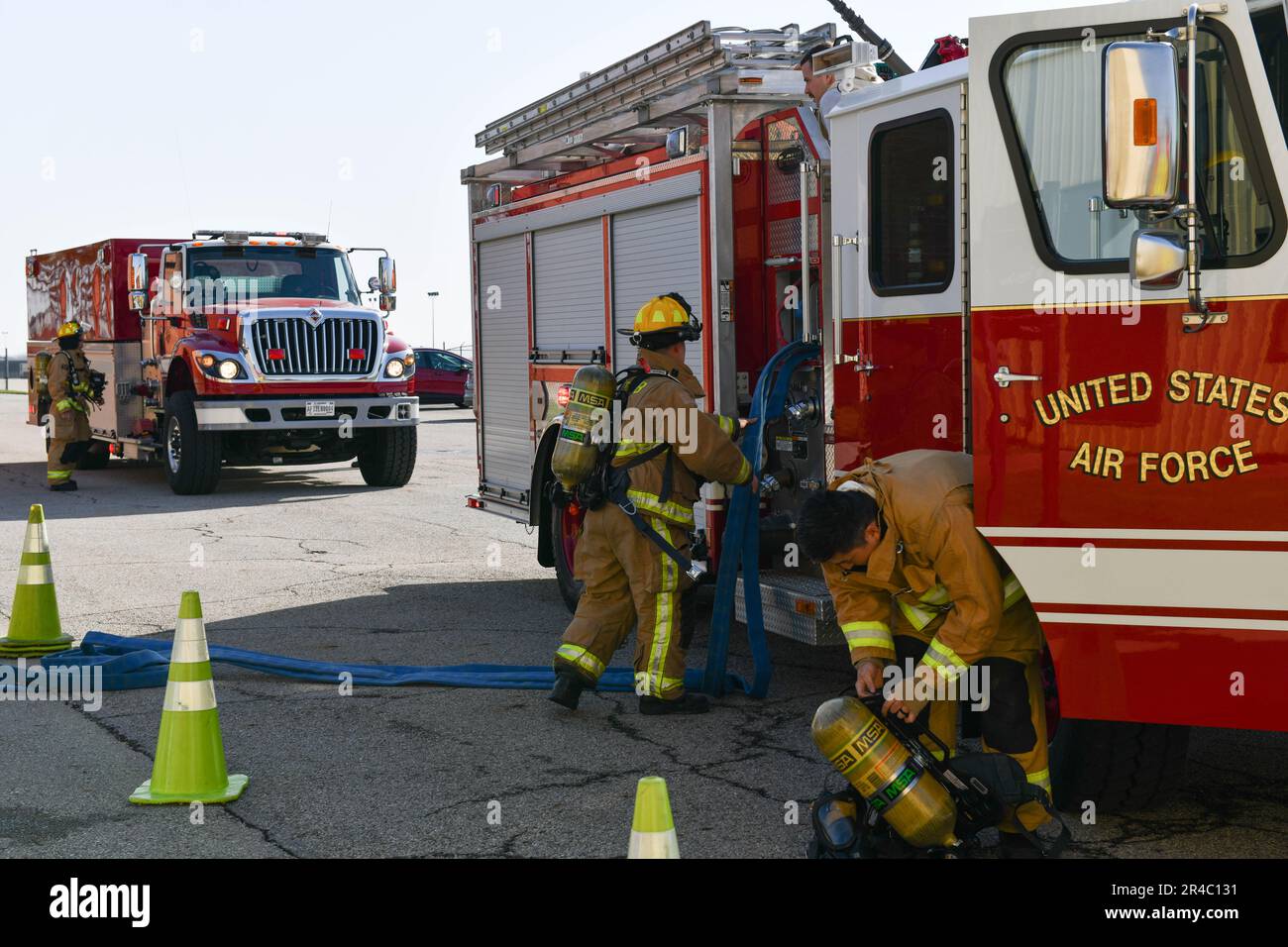 Firefighters assigned to the 178th Civil Engineering Squadron ...