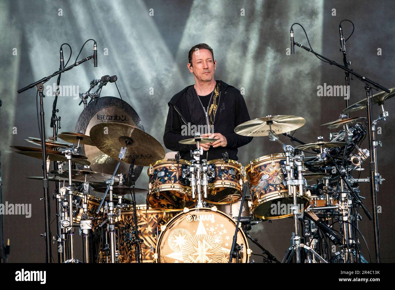 Jimmy Chamberlin of The Smashing Pumpkins performs on day one of the ...
