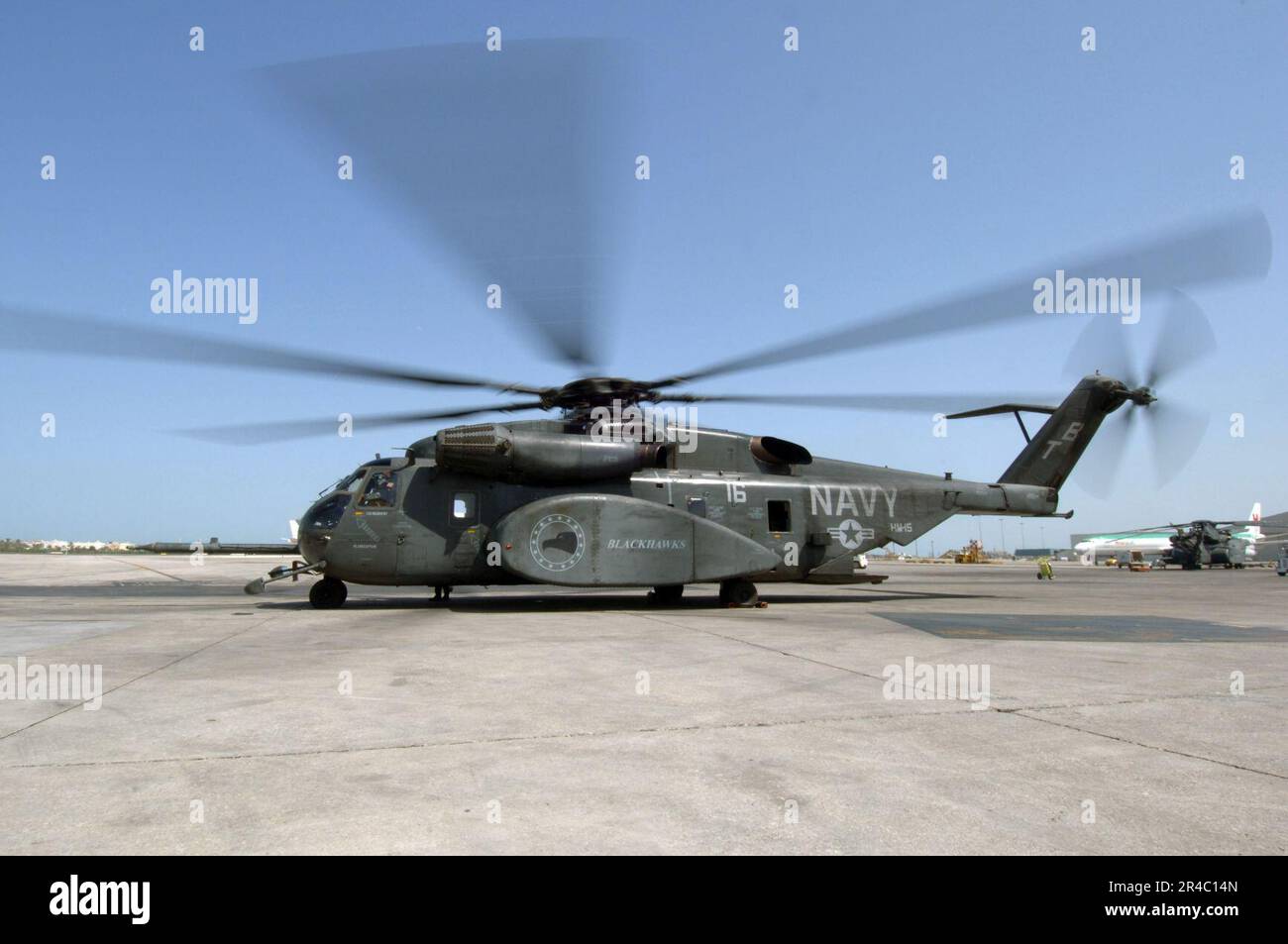 US Navy An MH-53E Sea Dragon helicopter, assigned to the Blackhawks of ...