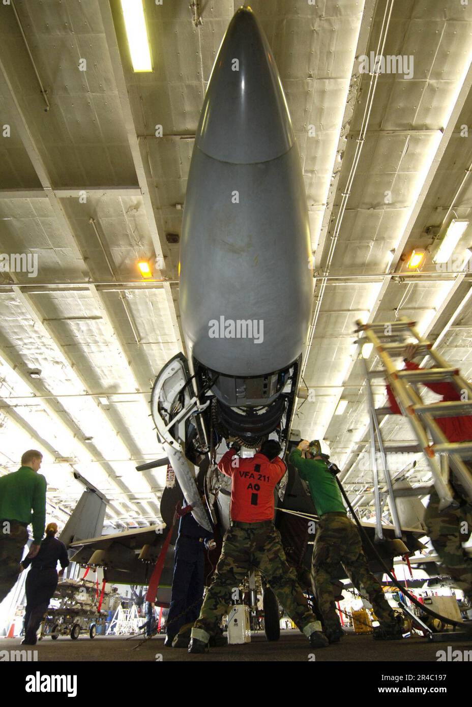 US Navy Sailors perform scheduled maintenance on the MA161A2 20mm ...