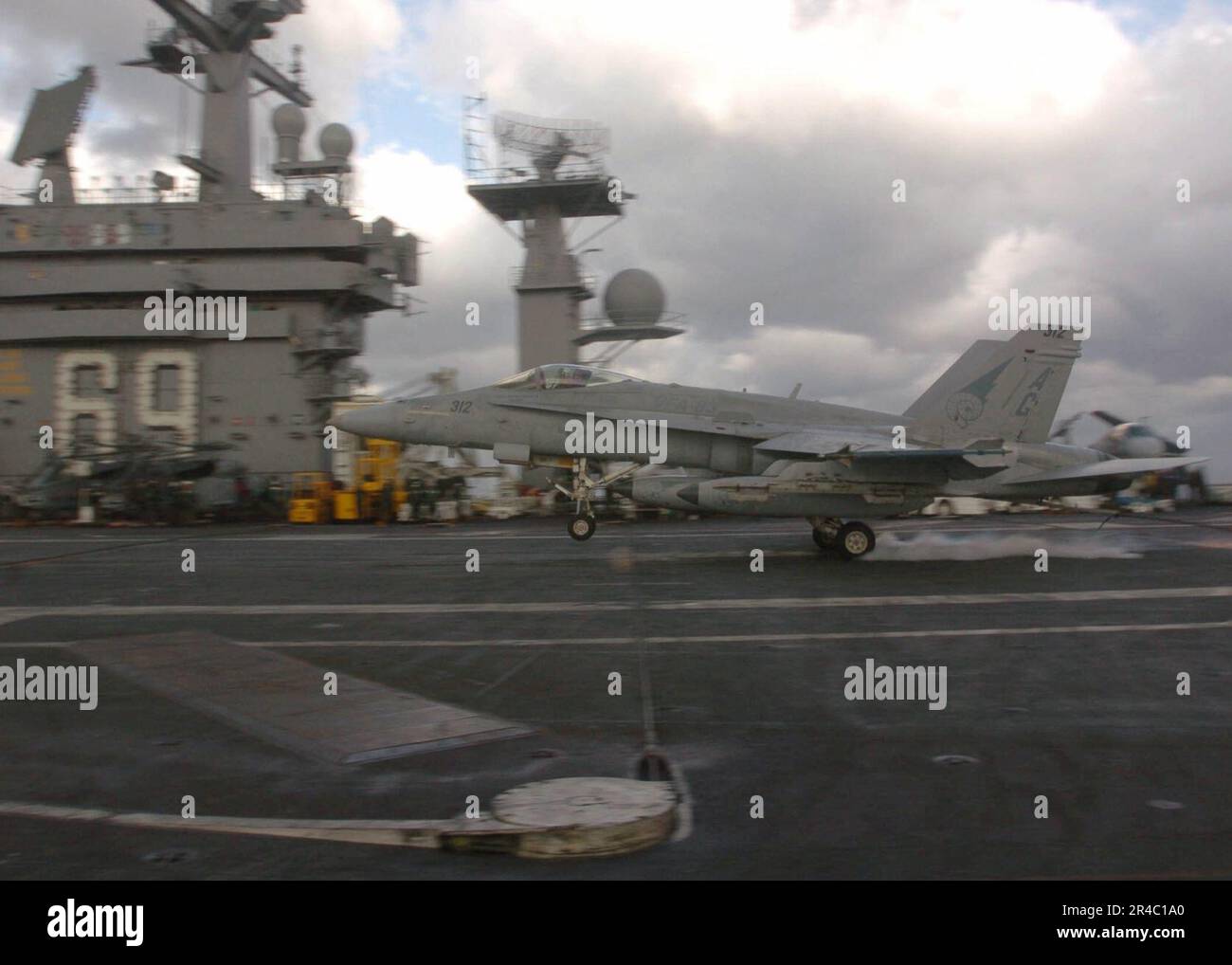 US Navy An F-A-18C Hornet assigned to Strike Fighter Squadron Eight ...