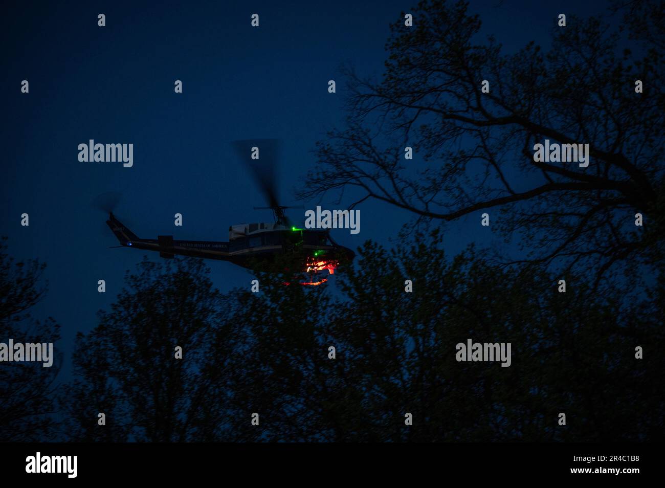 A UH-1N Huey helicopter from the United States Air Force's First ...