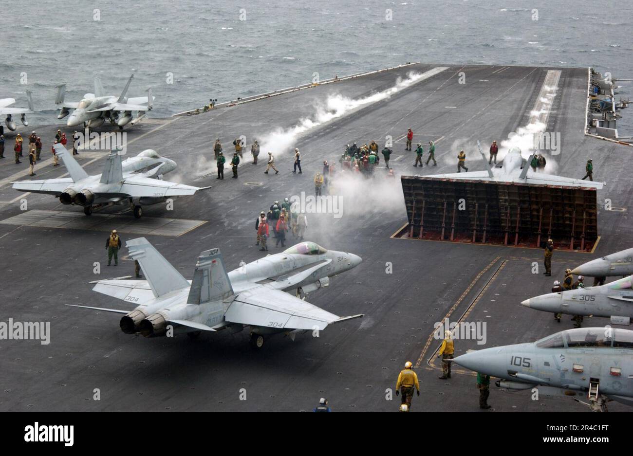 US Navy F-A-18 Hornets assigned to the Valions of Strike Fighter ...