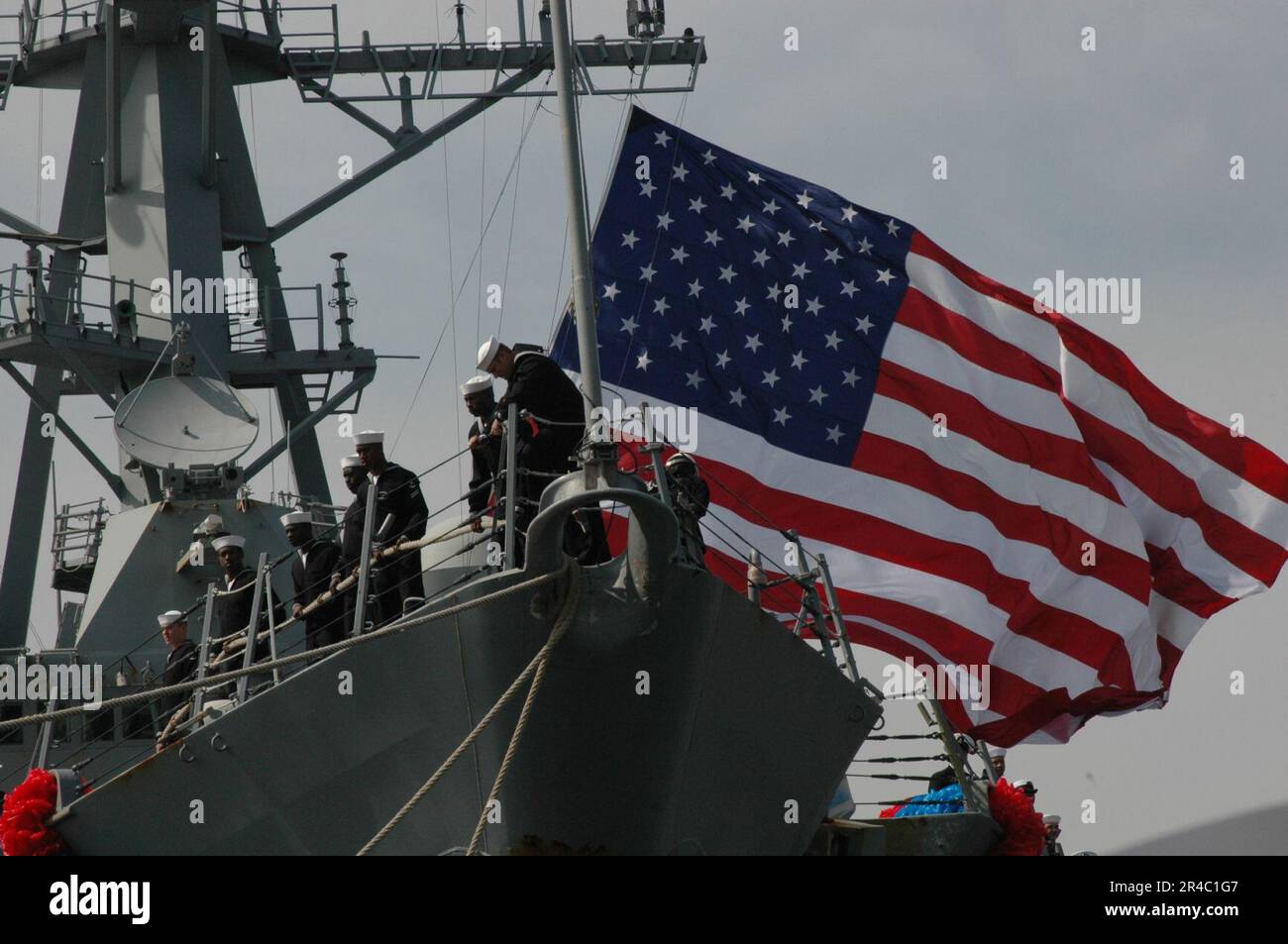 US Navy Sailors aboard the guided-missile destroyer USS Donald Cook ...