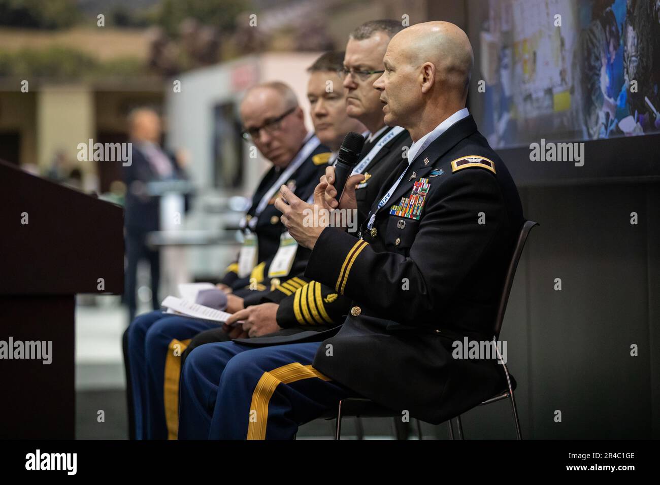 Brig. Gen. Mark Thompson, Deputy Chief of Staff for Support, leads a ...