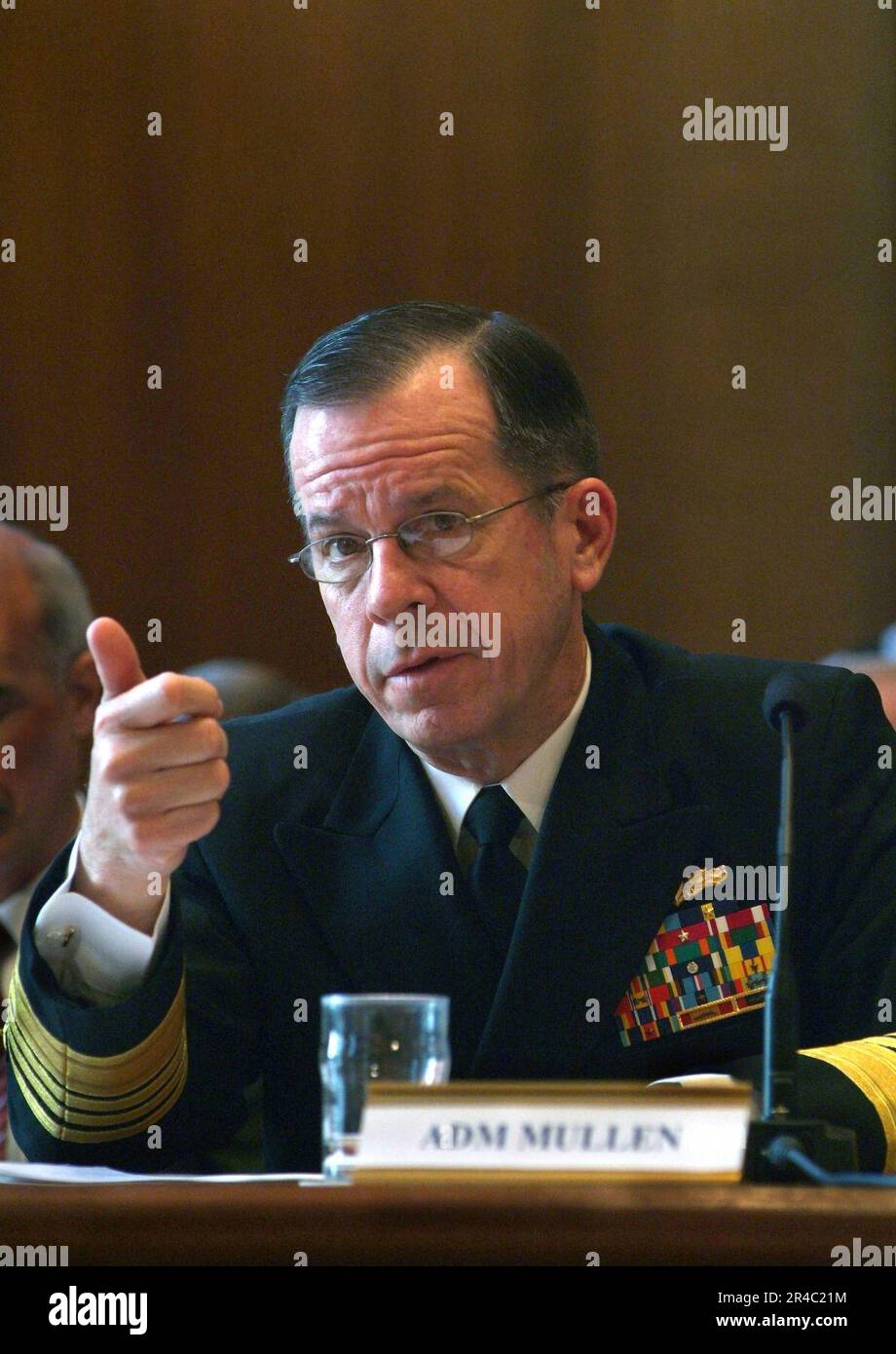 US Navy Chief of Naval Operations (CNO) Adm. Mike Mullen replies to ...