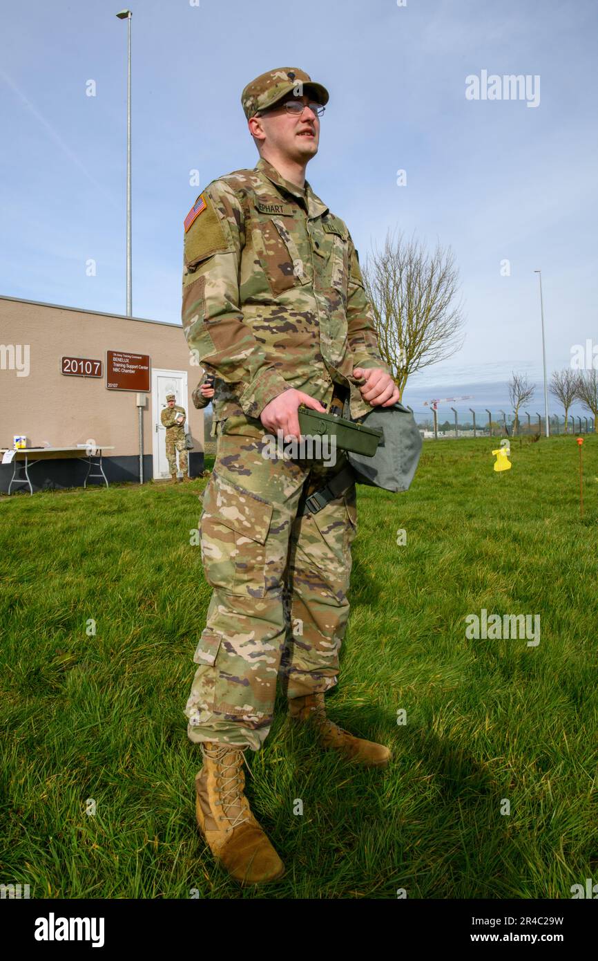 U.S. Army Spc. Logan Gephart, a Chemical, Biological, Radiological and ...