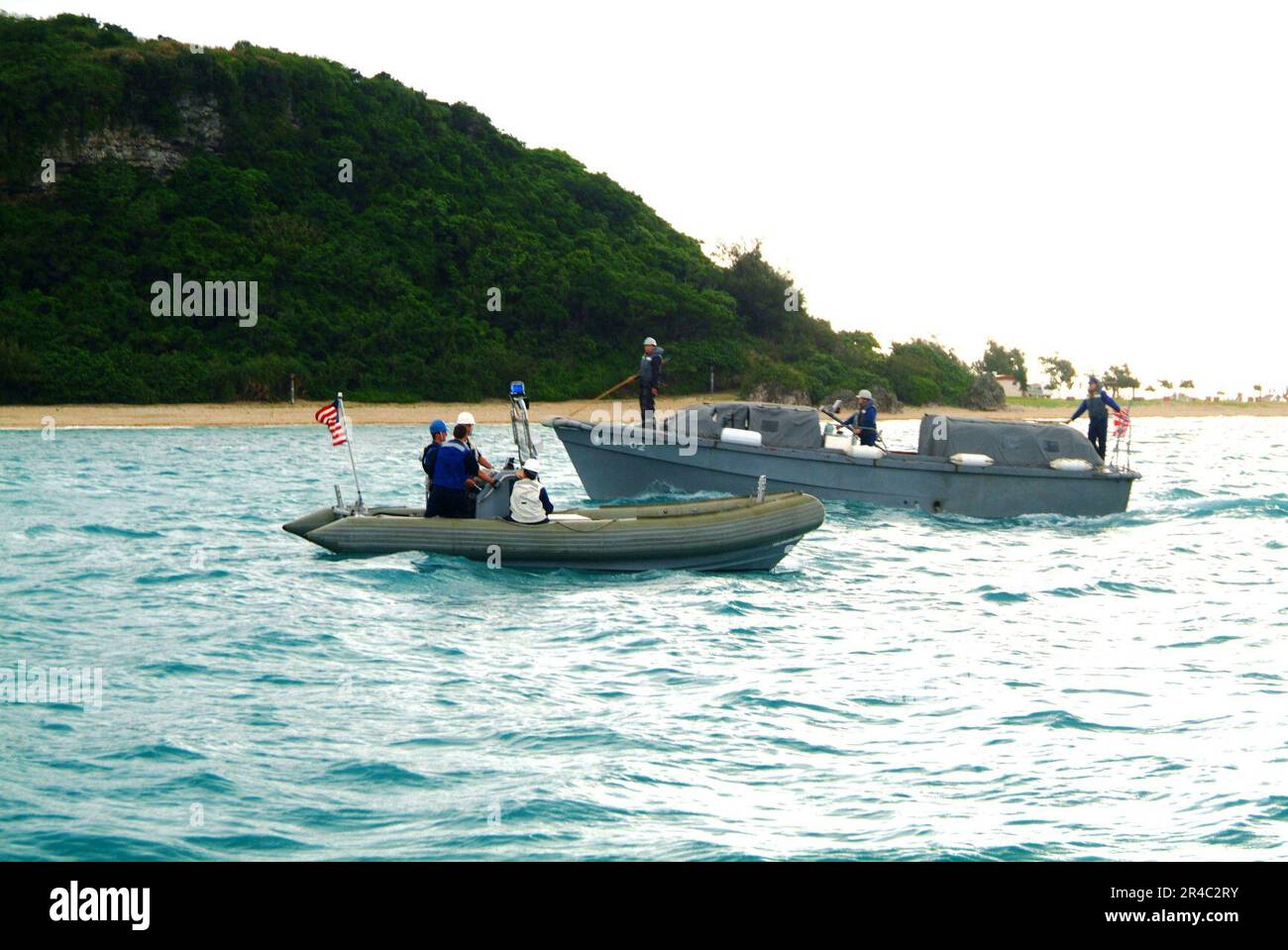 US Navy Amphibious dock landing ship USS Harpers Ferry's (LSD 49) Rigid ...