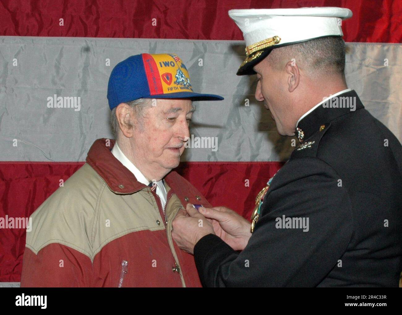 US Navy presented a Purple Heart for injuries received during the ...