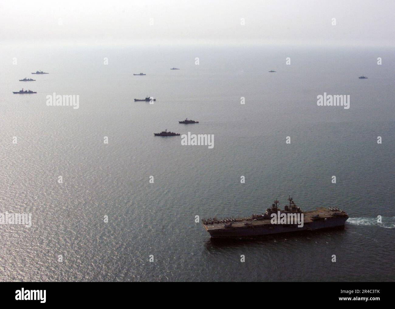 US Navy Amphibious assault ship USS Essex (LHD 2) in formation with U.S ...