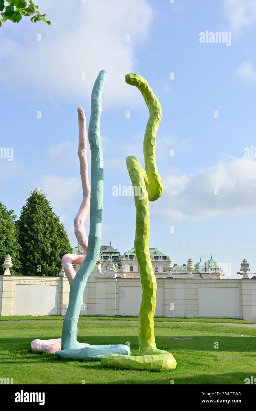 Vienna, Austria, Belvedere Palace. Sculpture by Franz West in the ...