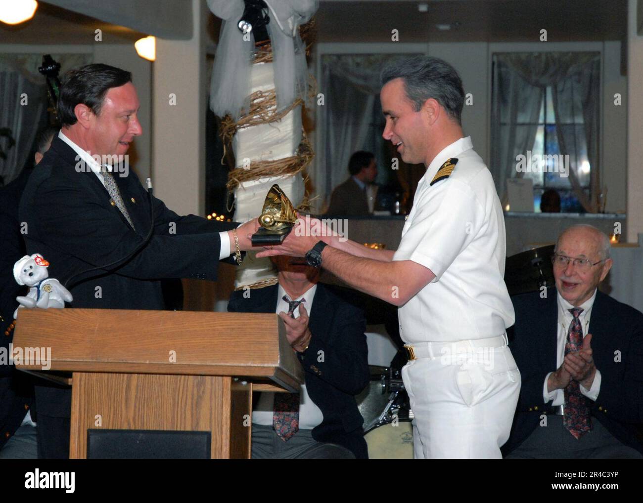 US Navy USS Bunker Hill (CG 52) Commanding Officer, Capt. is awarded an ...