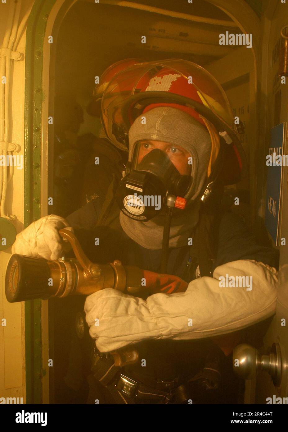 US Navy During a general quarters (GQ) fire drill the number one ...