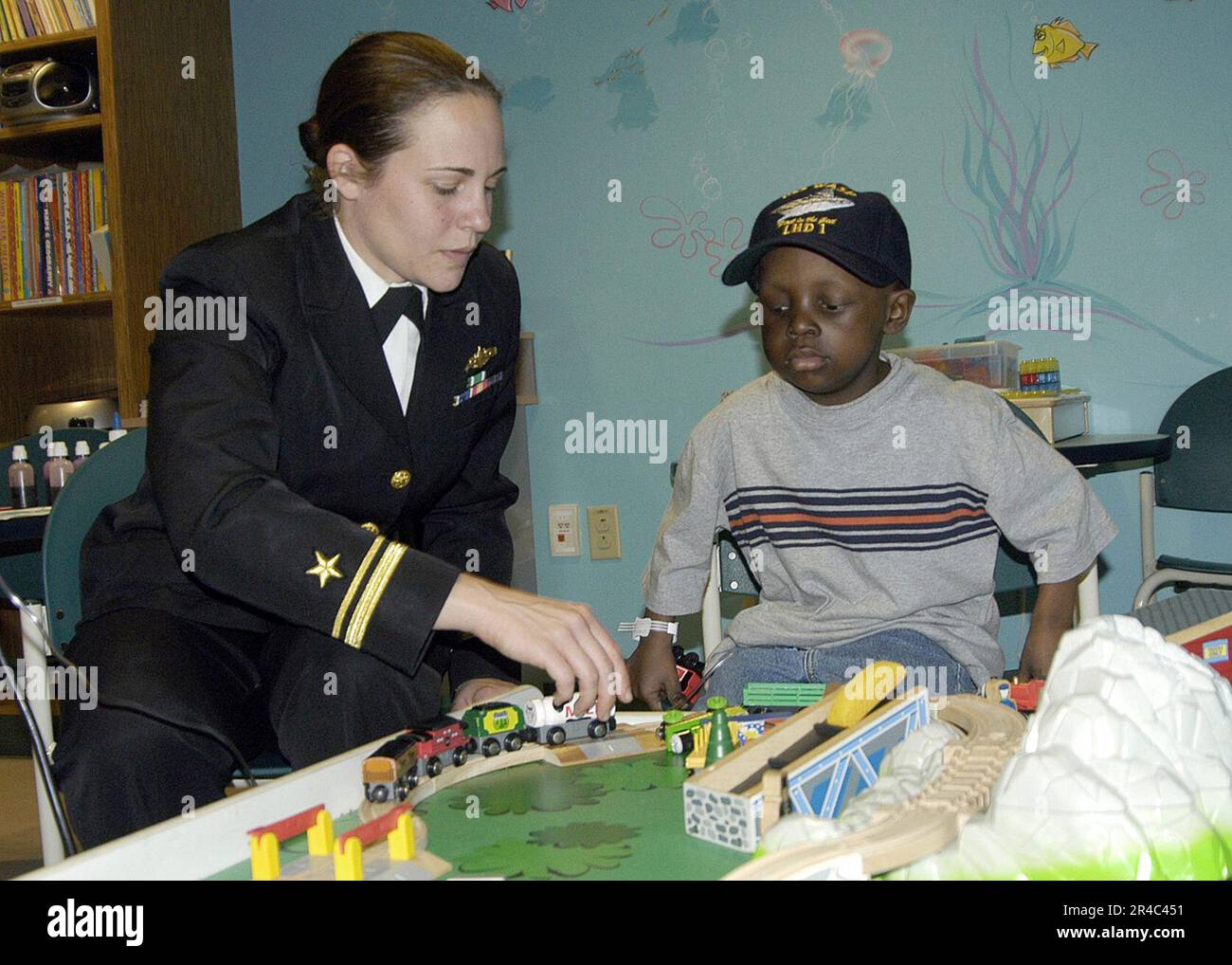 US Navy Lt. j.g. assistant training officer aboard the amphibious ...