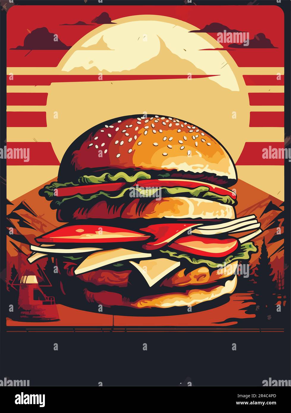 Retro Hamburger Art