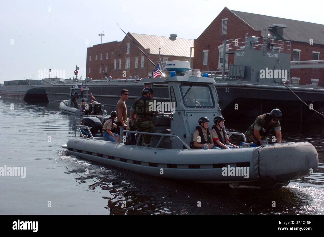 US Navy Boy Scout Troop 256 from Virginia Beach, Va. takes a ride on a ...